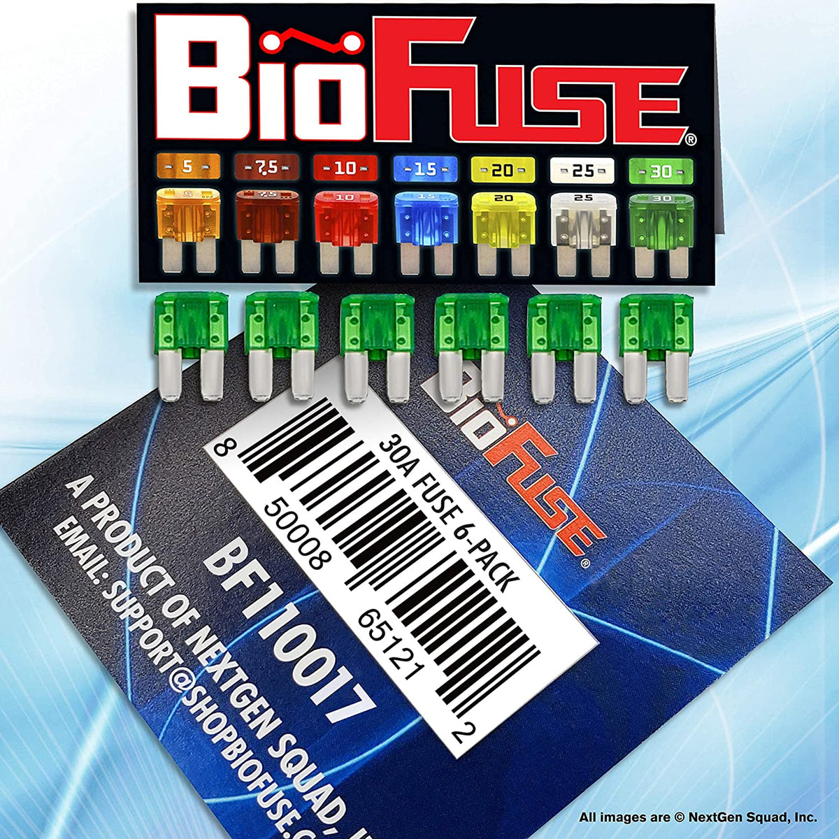 MICRO2 6 Piece 30A Blade Fuse Pack (Automotive and Non-Automotive Use ...